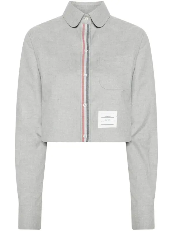 Thom Browne Rounded-collar Cropped Shirt