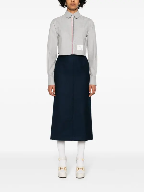 Thom Browne Rounded-collar Cropped Shirt