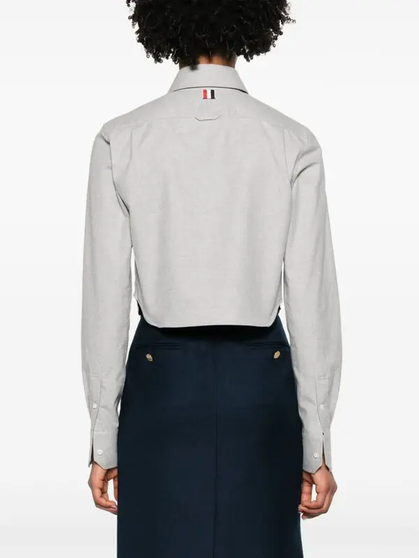 Thom Browne Rounded-collar Cropped Shirt