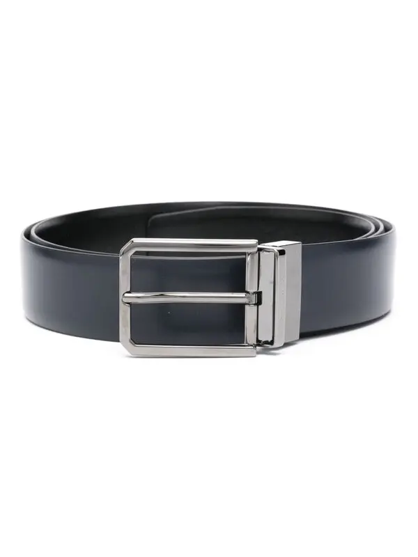 Santoni Leather Belt - Blue