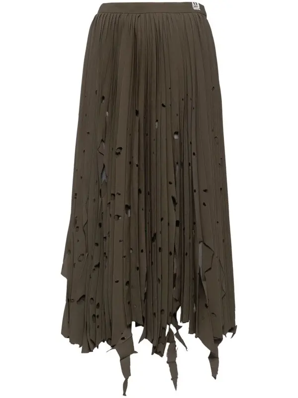 Mihara Yasuhiro Cut-out Pleated Skirt