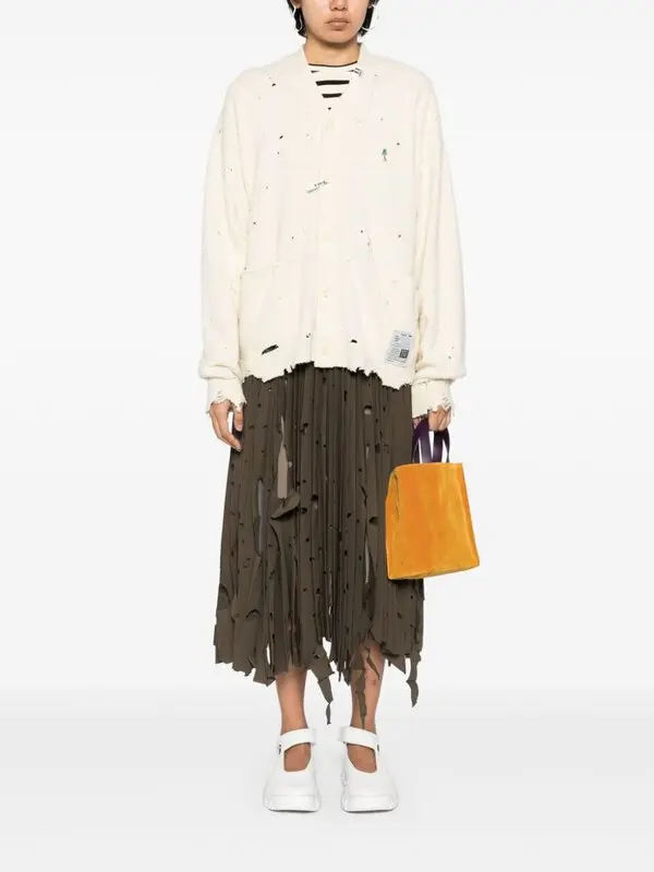 Mihara Yasuhiro Cut-out Pleated Skirt