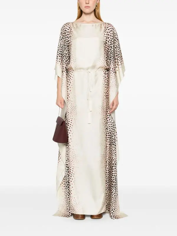 Roberto Cavalli Animal Print Kaftan Maxi Dress