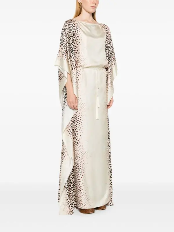 Roberto Cavalli Animal Print Kaftan Maxi Dress