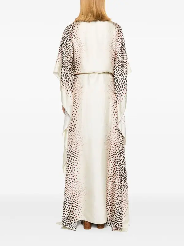 Roberto Cavalli Animal Print Kaftan Maxi Dress