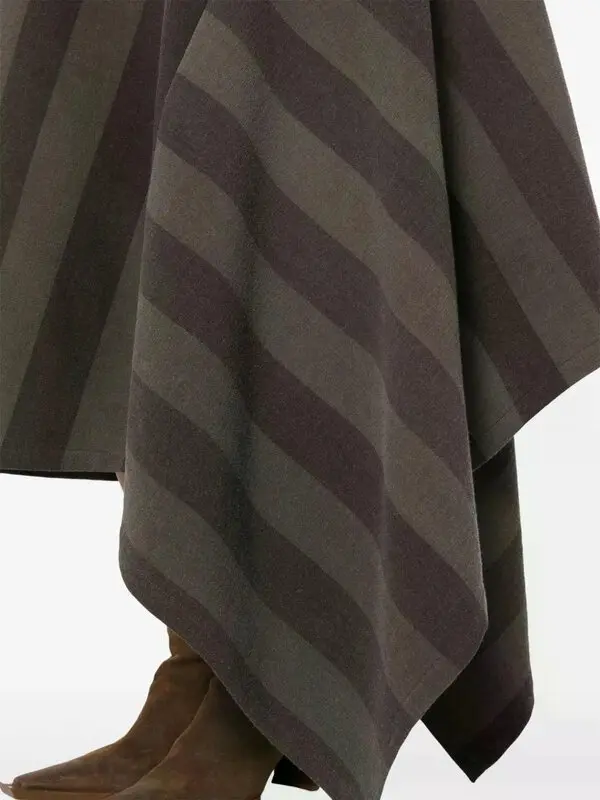 UMA WANG Sleeveless Striped Asymmetrical Hem Dress - Brown