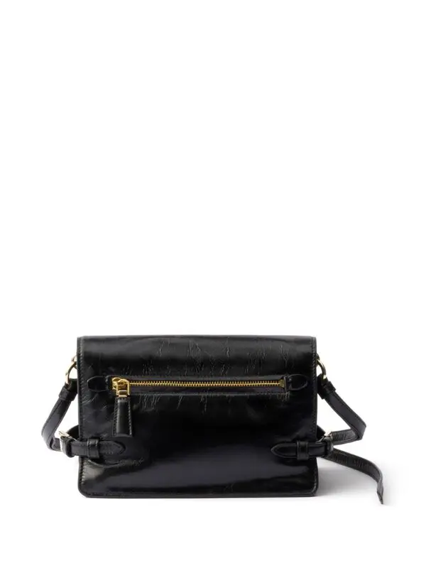 Prada Mini Leather Shoulder Bag - Black