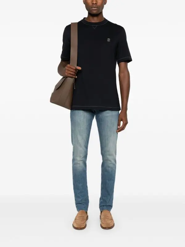Brunello Cucinelli Contrast-stitching T-shirt
