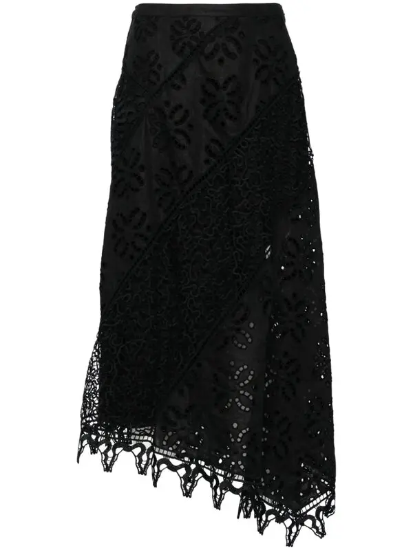 Ulla Johnson Solara Embroidered Skirt - Black