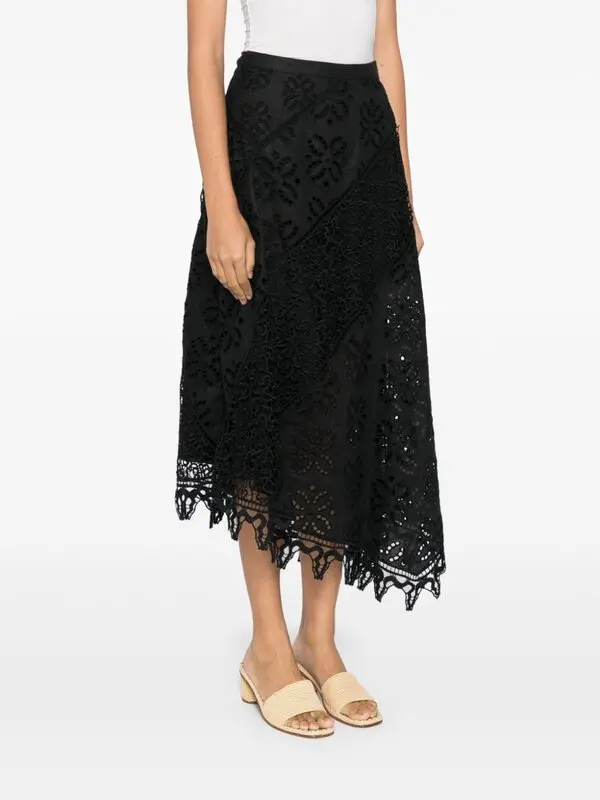 Ulla Johnson Solara Embroidered Skirt - Black