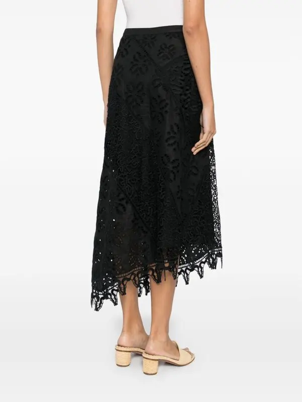 Ulla Johnson Solara Embroidered Skirt - Black