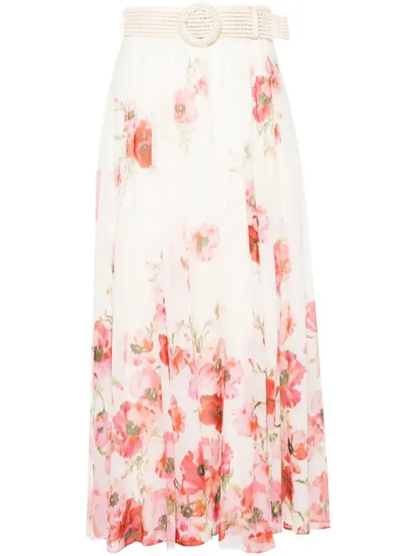 Zimmermann Lightburst Floral Maxi Skirt - Neutrals
