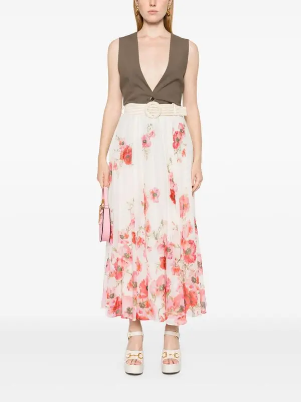 Zimmermann Lightburst Floral Maxi Skirt - Neutrals