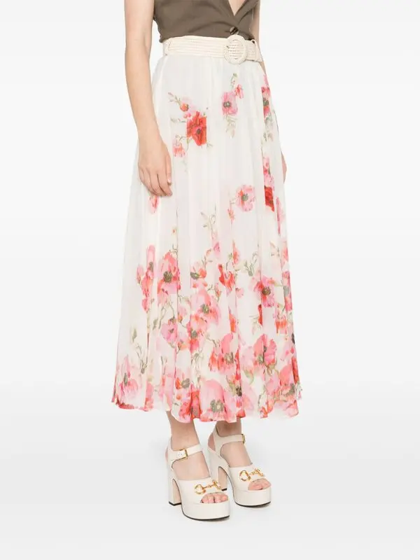 Zimmermann Lightburst Floral Maxi Skirt - Neutrals
