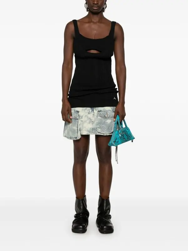 Attico Layered Tank Top - Black