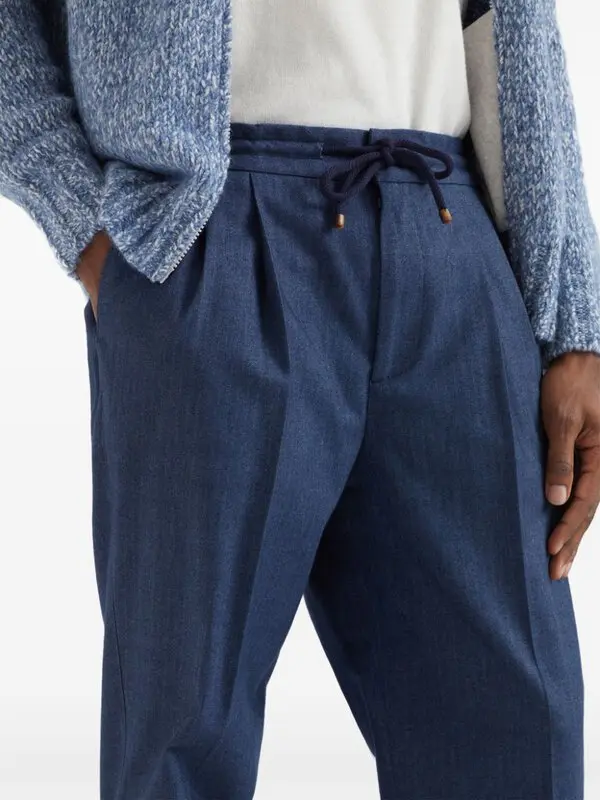 Brunello Cucinelli Drawstring Tapered Trousers