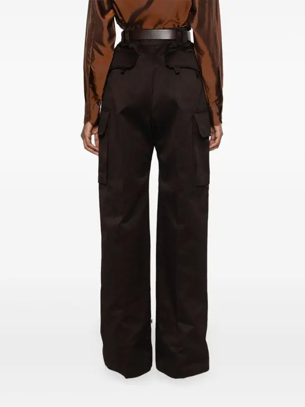 Saint Laurent Logo-embroidered Wide Leg Trousers