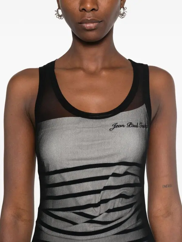 JEAN PAUL GAULTIER Mariniére Midi Dress - Black