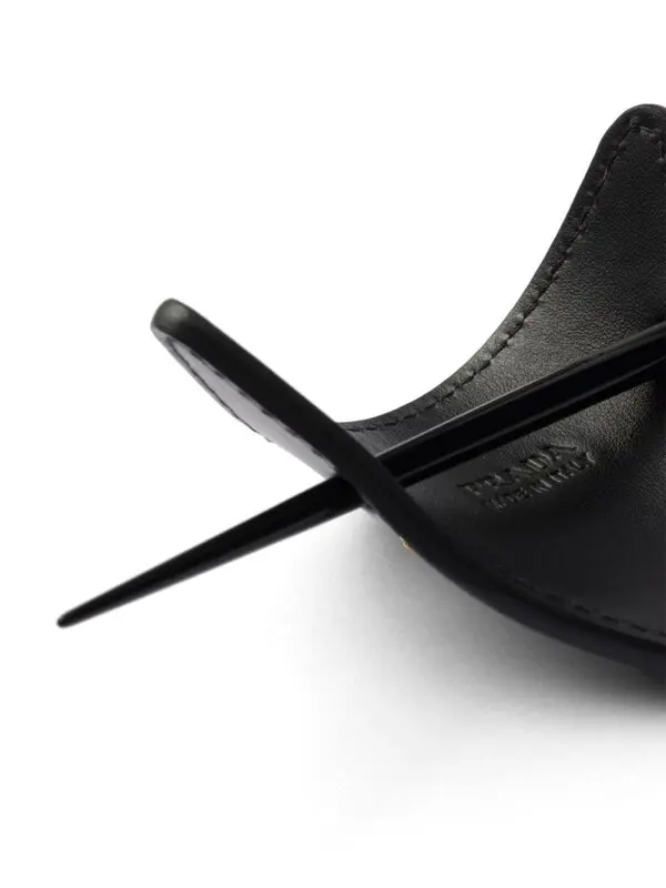 Prada Leather Hair Clip - Black