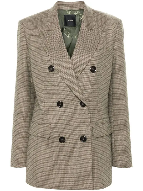 Pinko Check-pattern Blazer - Neutrals