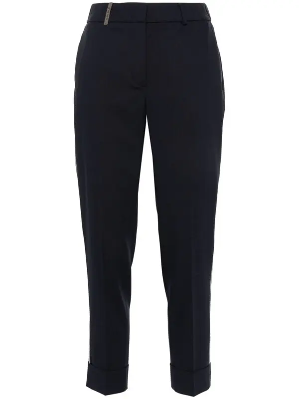 Peserico Bead-embellished Trousers - Blue