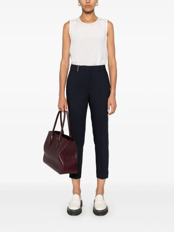 Peserico Bead-embellished Trousers - Blue