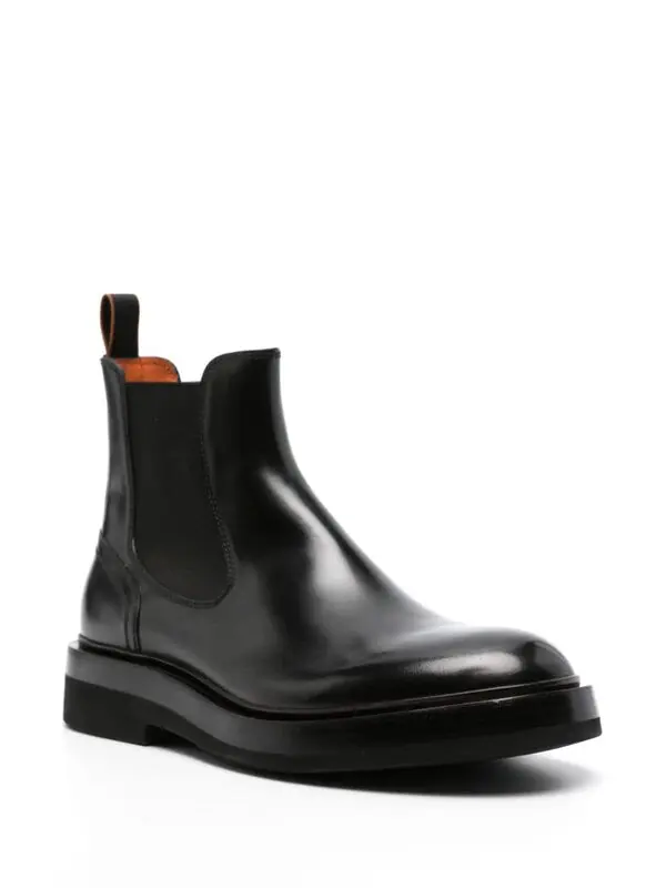 Santoni Leather Chelsea Boots