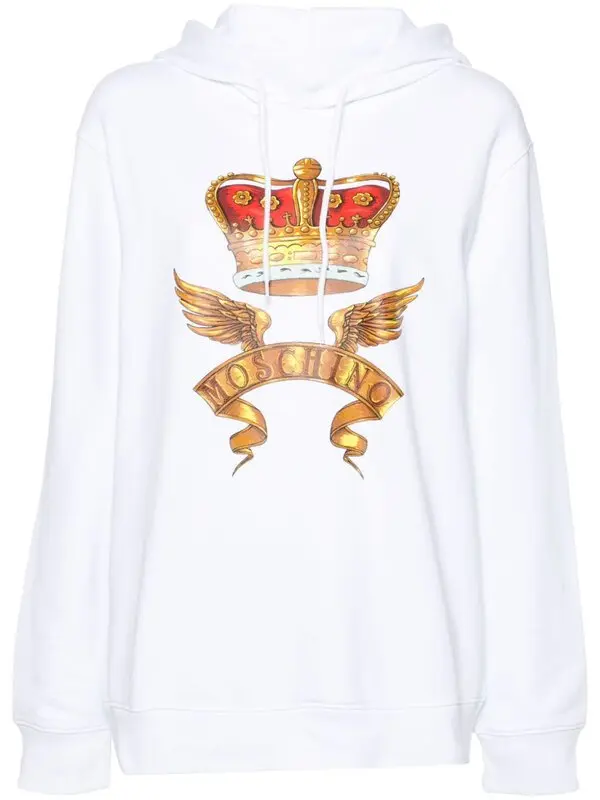 Moschino Print Hoodie - White
