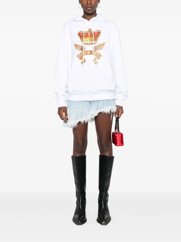 Moschino Print Hoodie - White