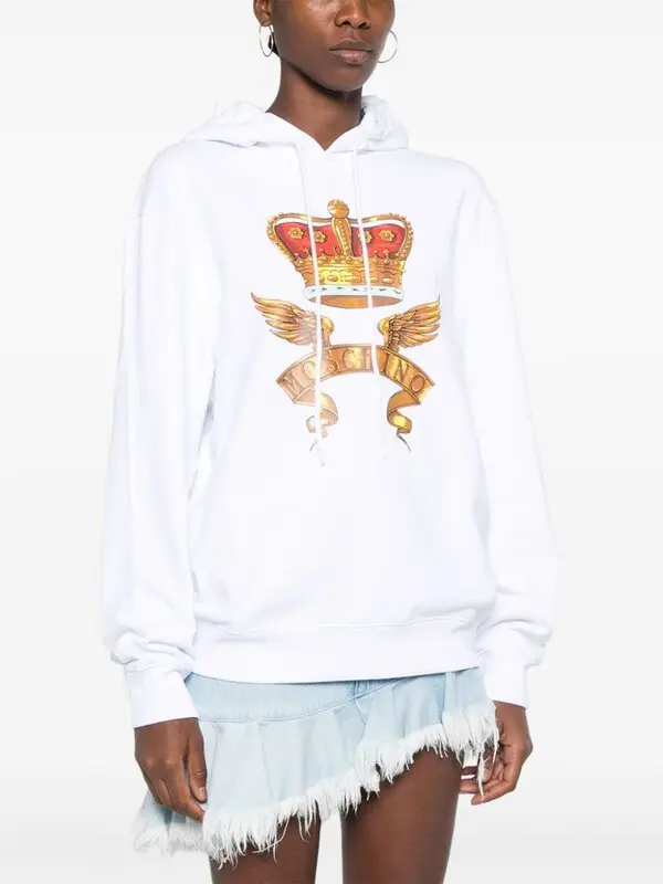 Moschino Print Hoodie - White