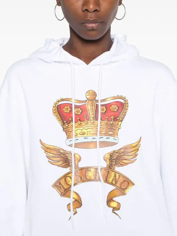 Moschino Print Hoodie - White
