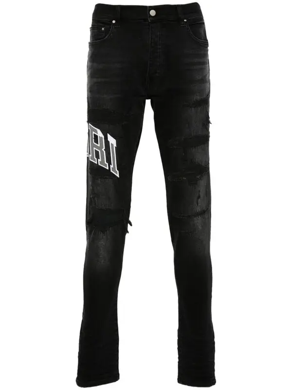 Amiri Varsity Logo Repair Jeans