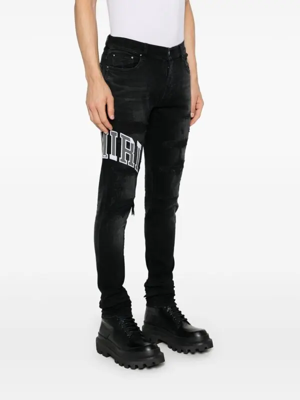 Amiri Varsity Logo Repair Jeans