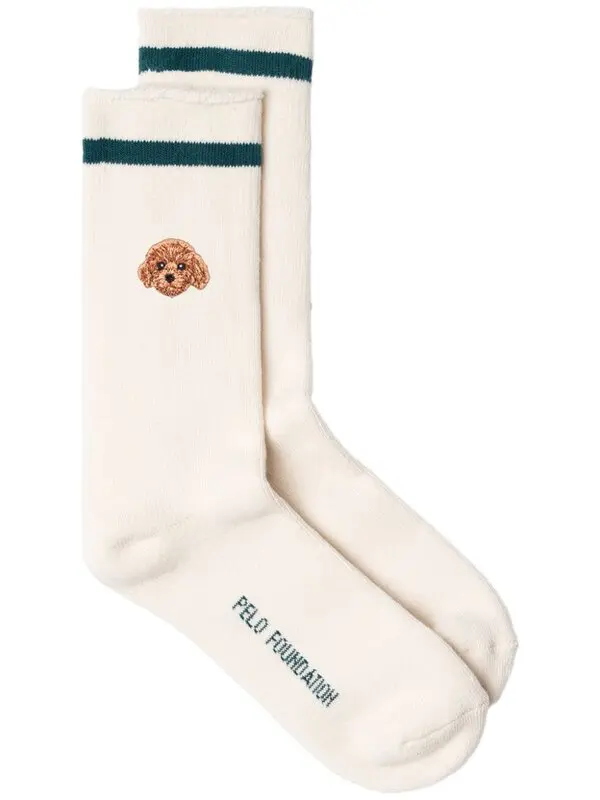 PELO FOUNDATION Poodle Dog Socks - White