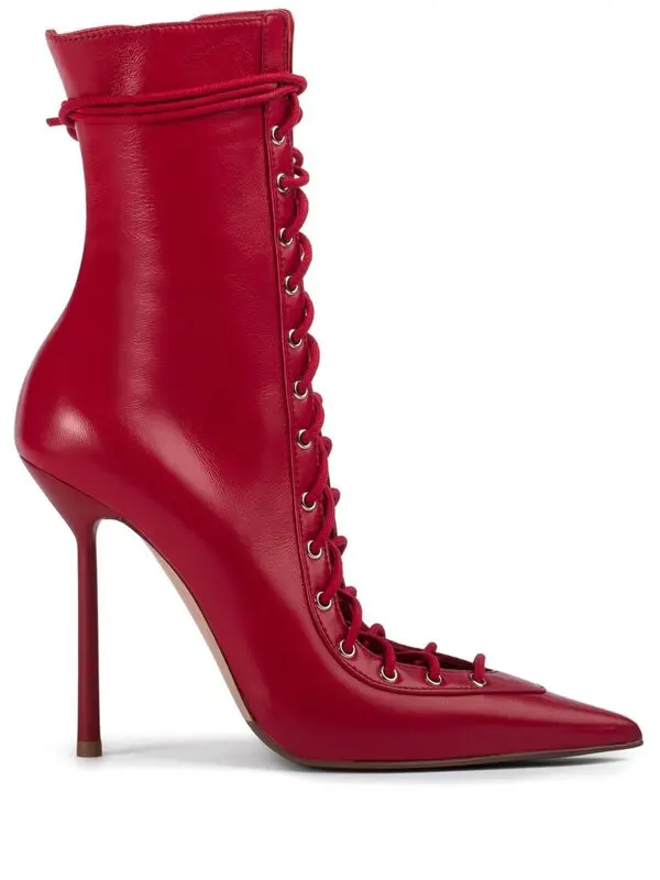 LE SILLA Colette 120mm Leather Ankle Boots - Black