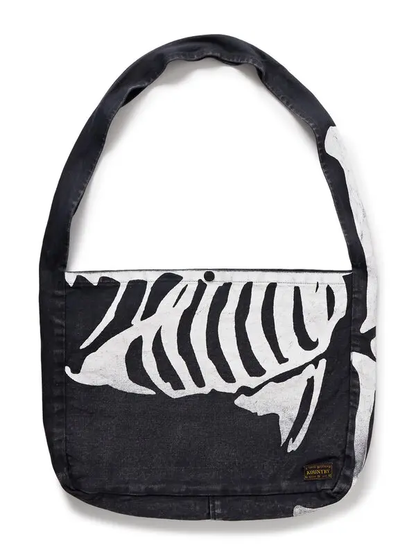Kapital Kountry Printed Denim Tote Bag - Black | Editorialist