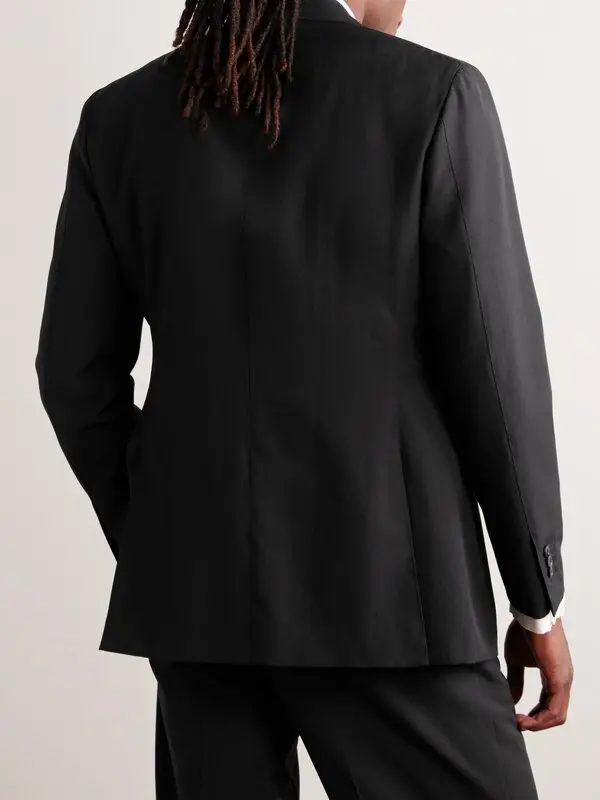 SAMAN AMEL Slim-fit Wool, Mohair And Linen-blend Suit Jacket