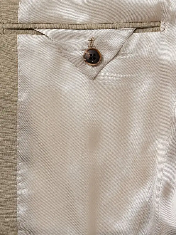 SAMAN AMEL Slim-fit Linen Suit Jacket - Neutrals