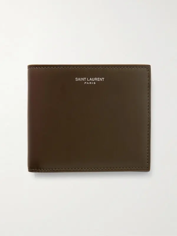 Saint Laurent Logo-print Leather Billfold Wallet - Green