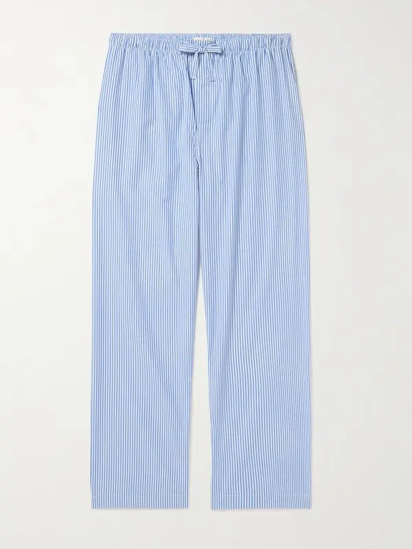 Derek Rose James Cotton-poplin Pyjama Trousers - Blue