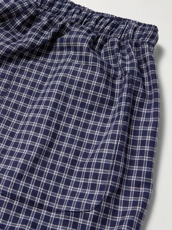 Derek Rose Braemar 32 Cotton-flannel Pyjama Trousers - Blue