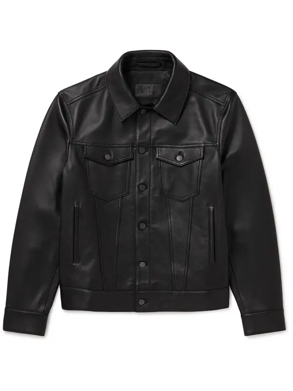 Mr P. Full-grain Leather Trucker Jacket