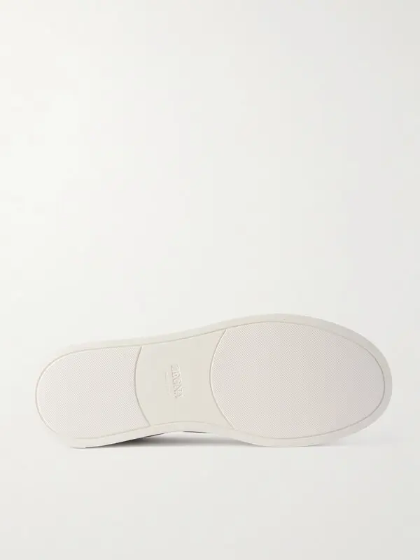 Zegna Triple Stitch Leather And Suede Sneakers - Neutrals