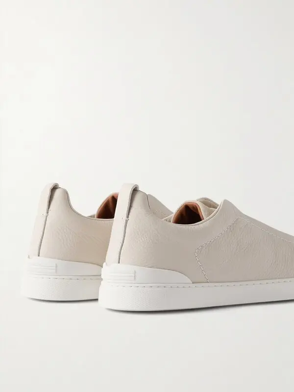Zegna Triple Stitch Leather And Suede Sneakers - Neutrals