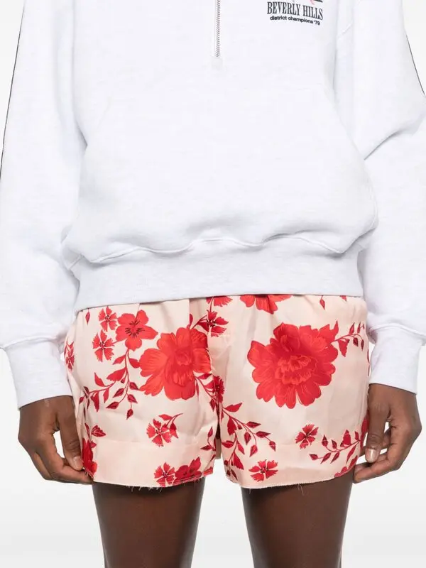 PARLOR Floral-print Thigh-length Shorts