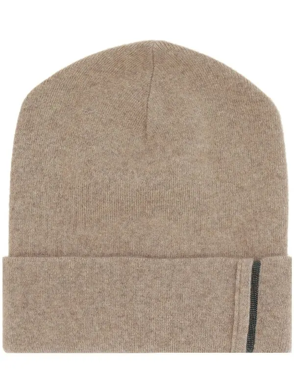 Brunello Cucinelli Monili-detail Cashmere Beanie - Neutrals