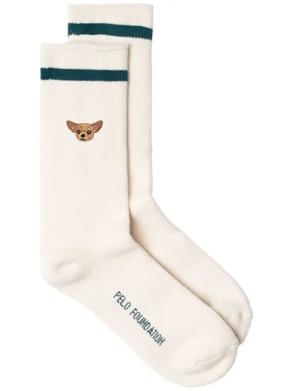 PELO FOUNDATION Chihuahua Crew Socks - White