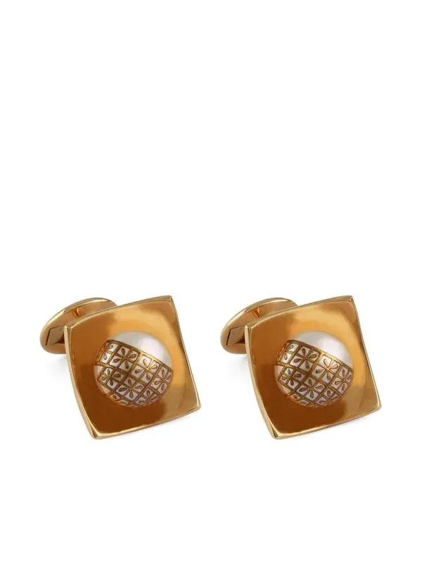 Tateossian 18kt Rose Maki-e Pearl Cufflinks - Gold