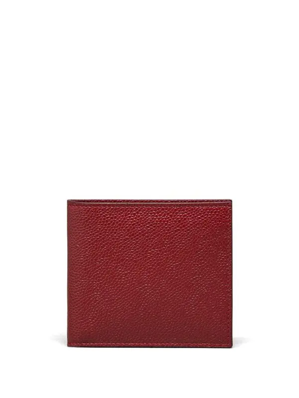 Thom Browne Pebbled-texture Leather Card Holder - Red