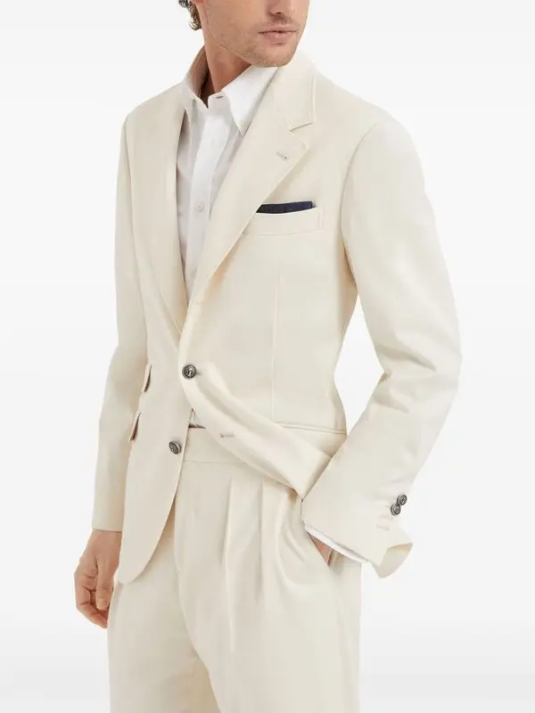 Brunello Cucinelli Notched-lapel Cashmere Blazer - Neutrals